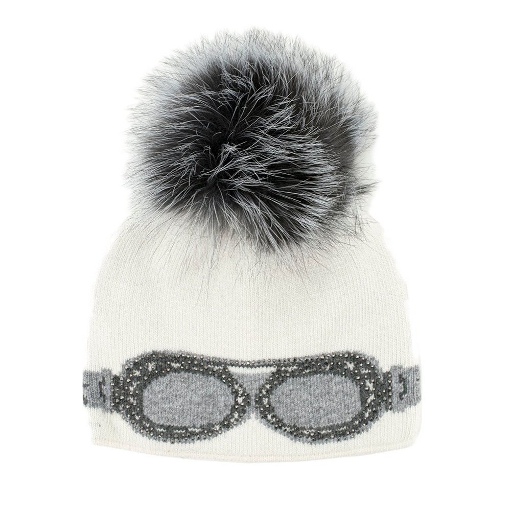 Peter Glenn Crystal Goggle Hat with Real Fur Pom (Girls') | Peter Glenn